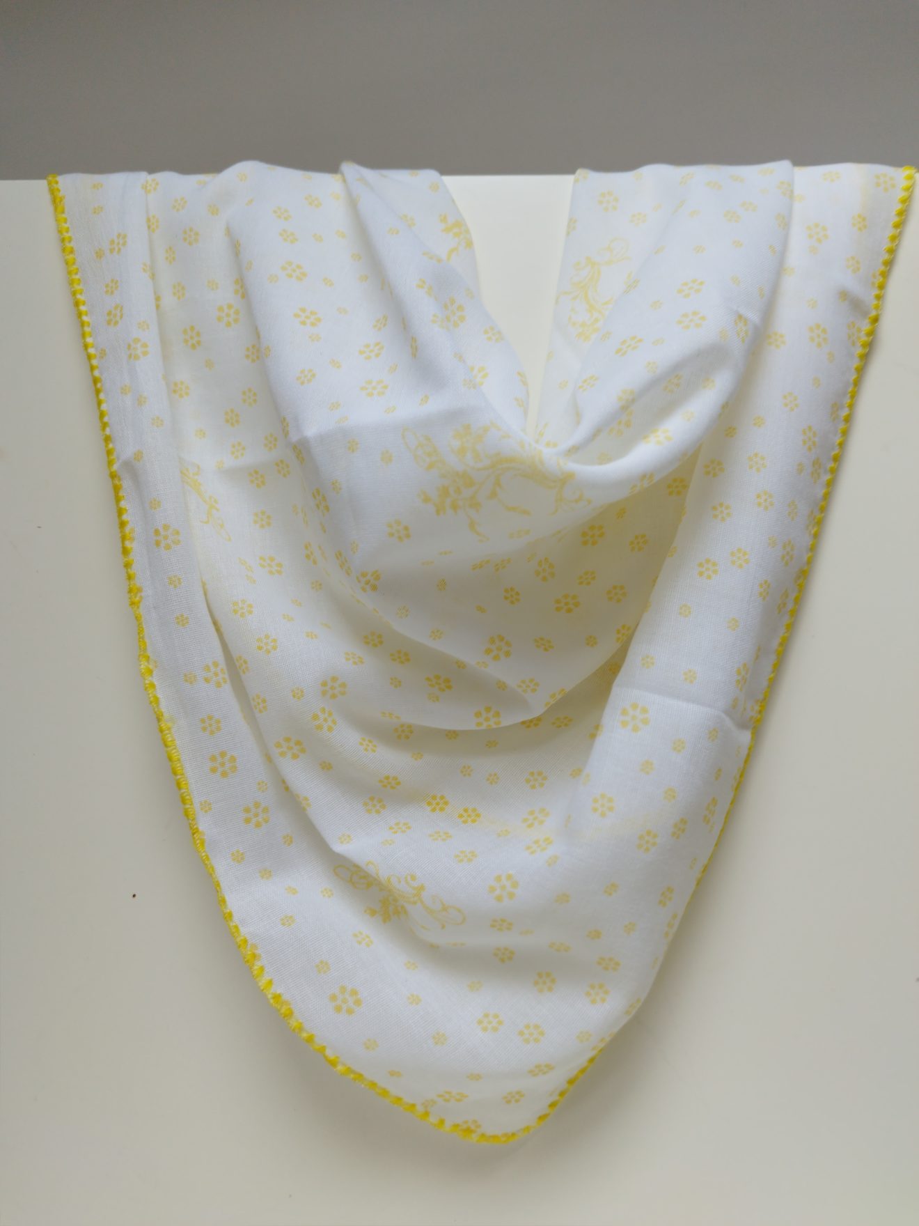 Zif Hayati – Foulard Hammam Blanc pointillé Jaune - KANZY
